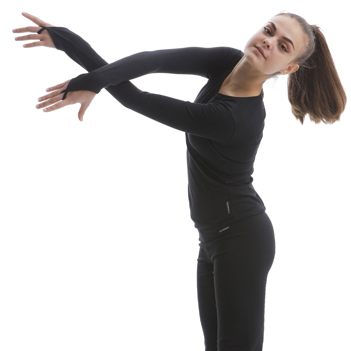 Cotton long sleeve top with finger loops – Pastorelli Sport