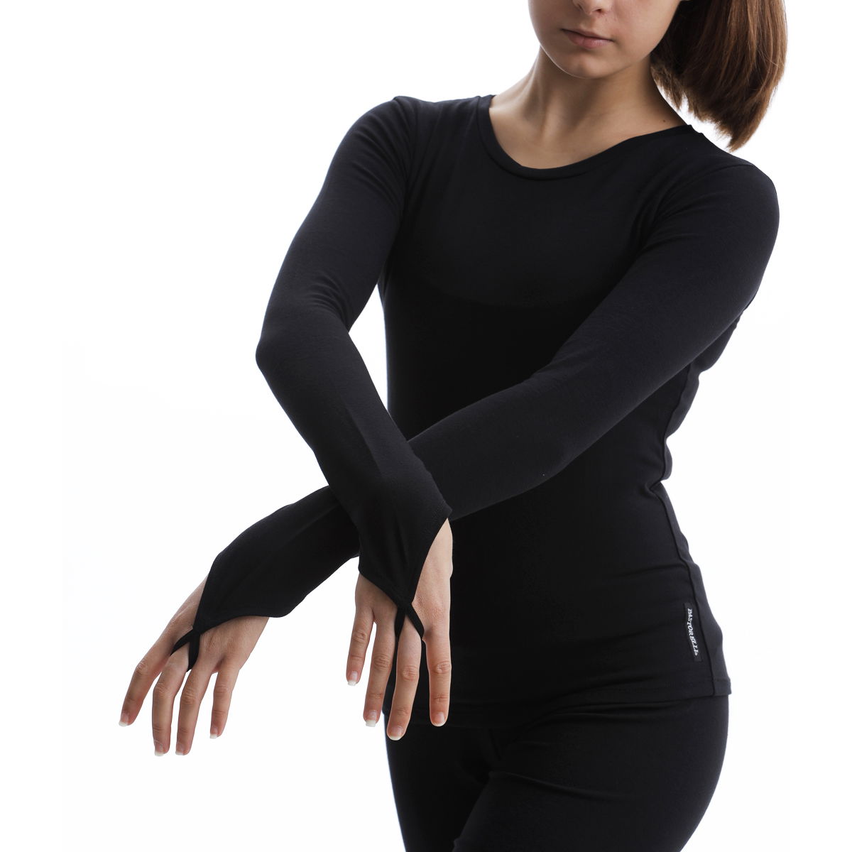 Cotton long sleeve top with finger loops – Pastorelli Sport