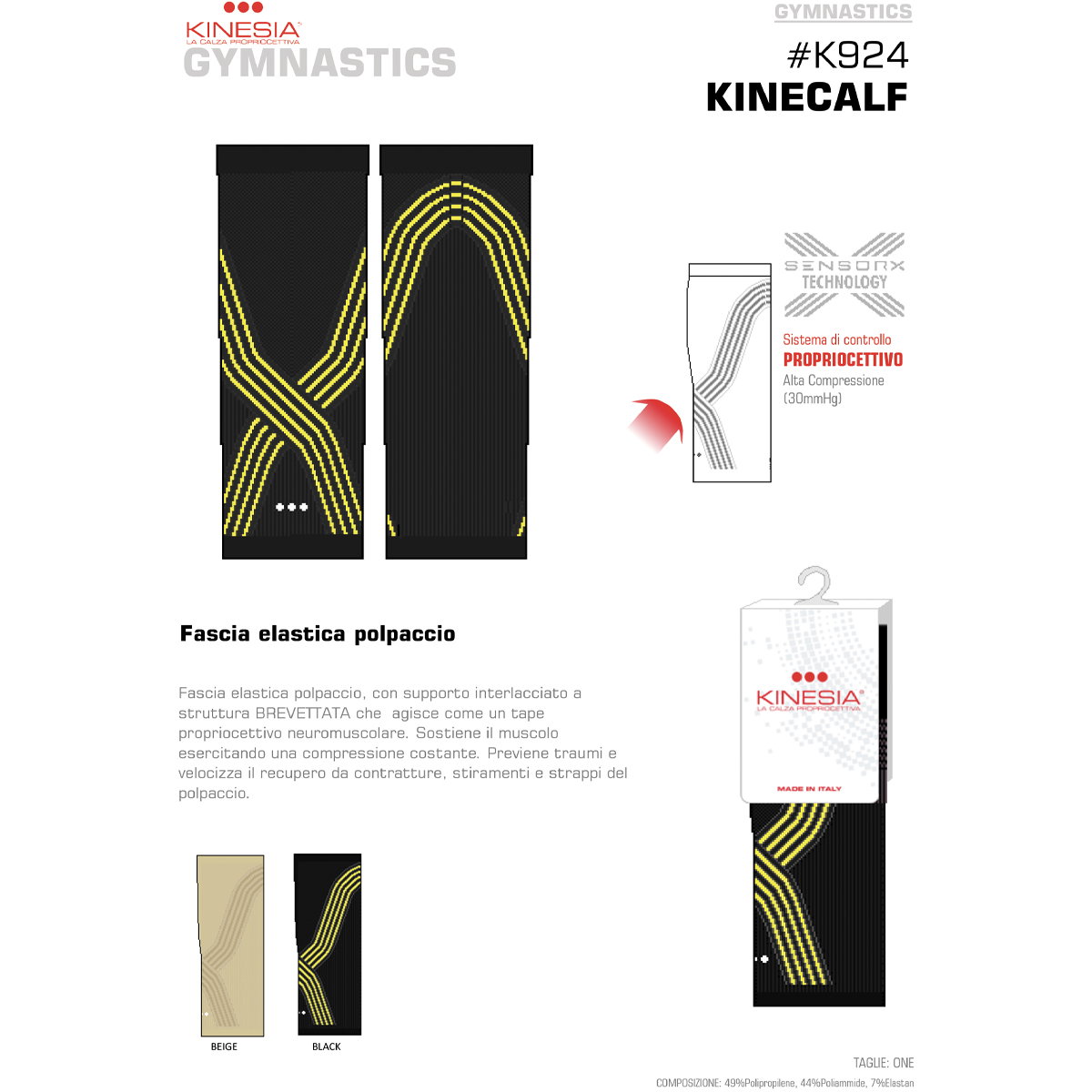 Banda elástica de pantorrilla Kinesia KINECALF K924 – Pastorelli Sport